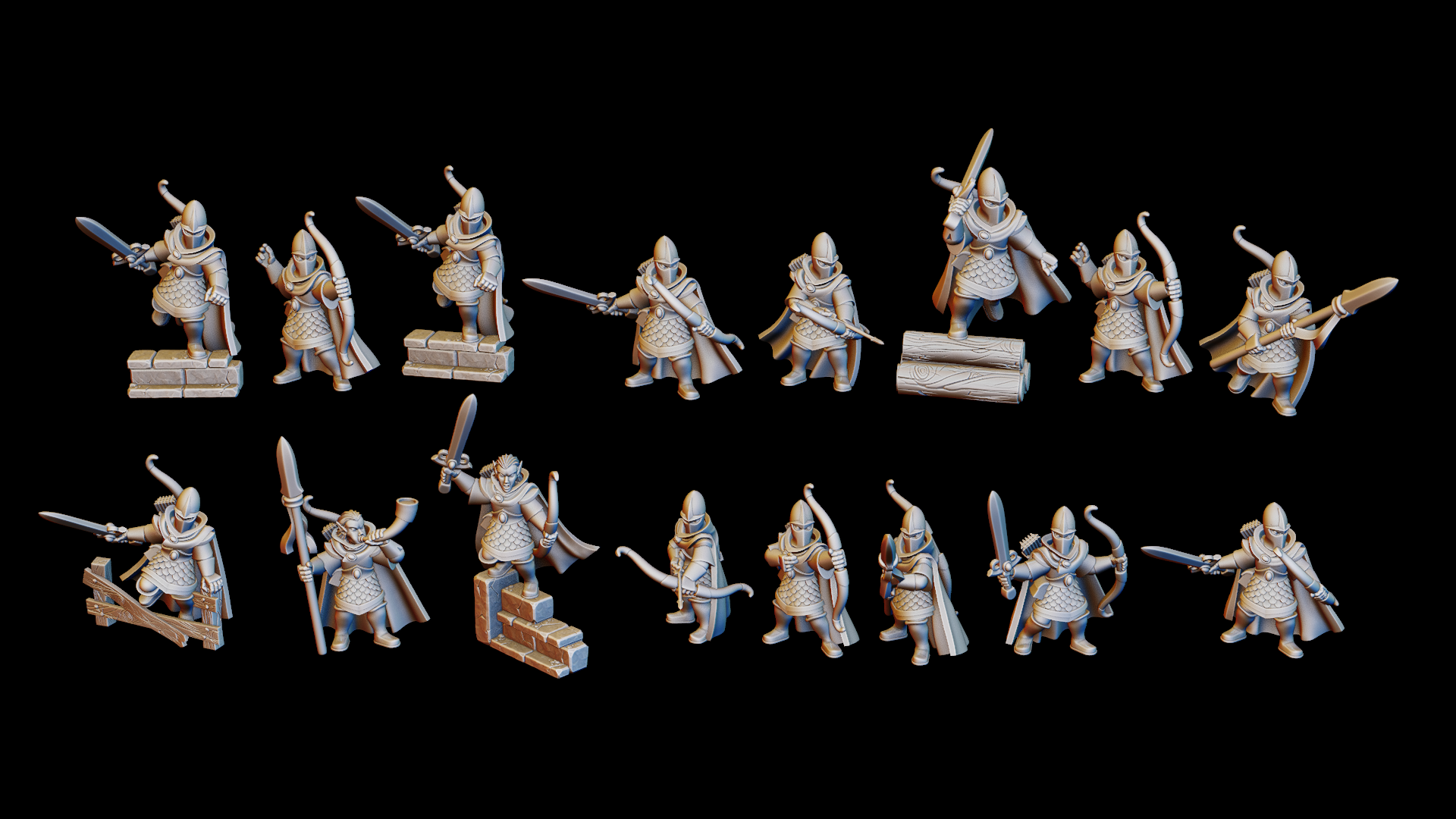Elven Nobles | MiniHammer (10mm Individual Miniatures) | Epic Scale ...